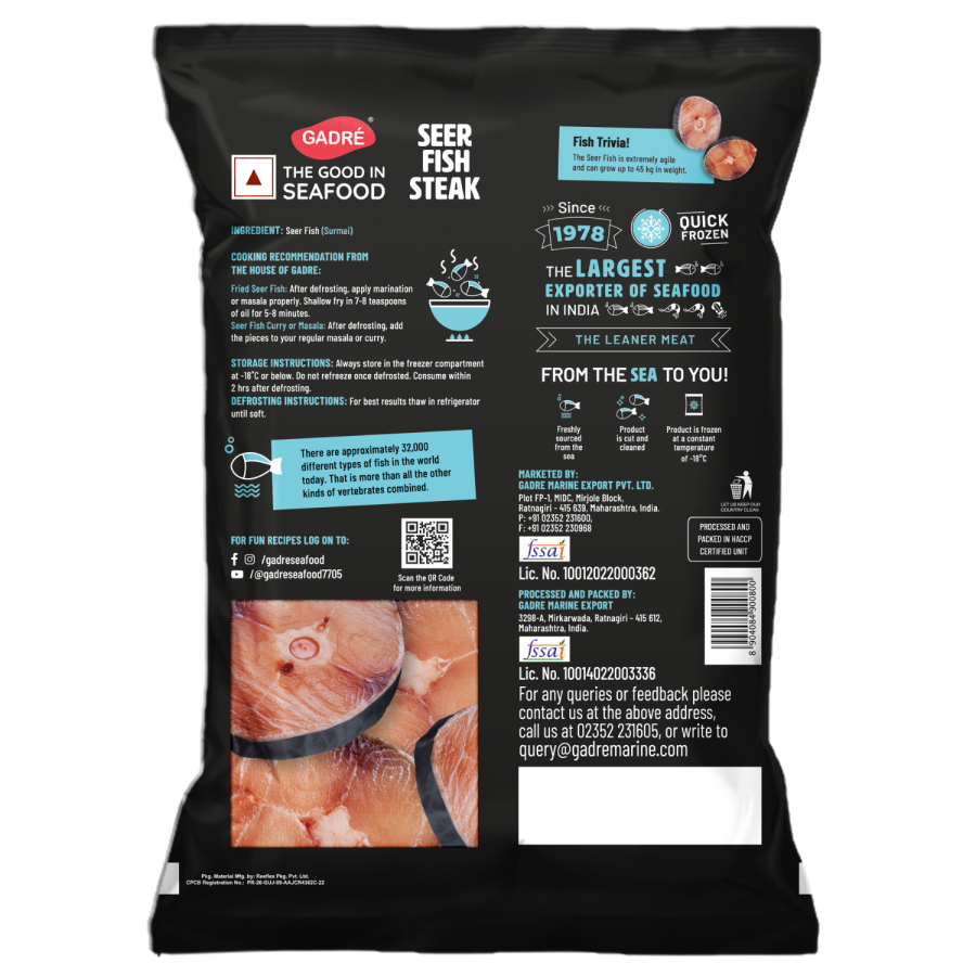 Curry Cut Seer Fish Steak - Gadre Premium Seafood
